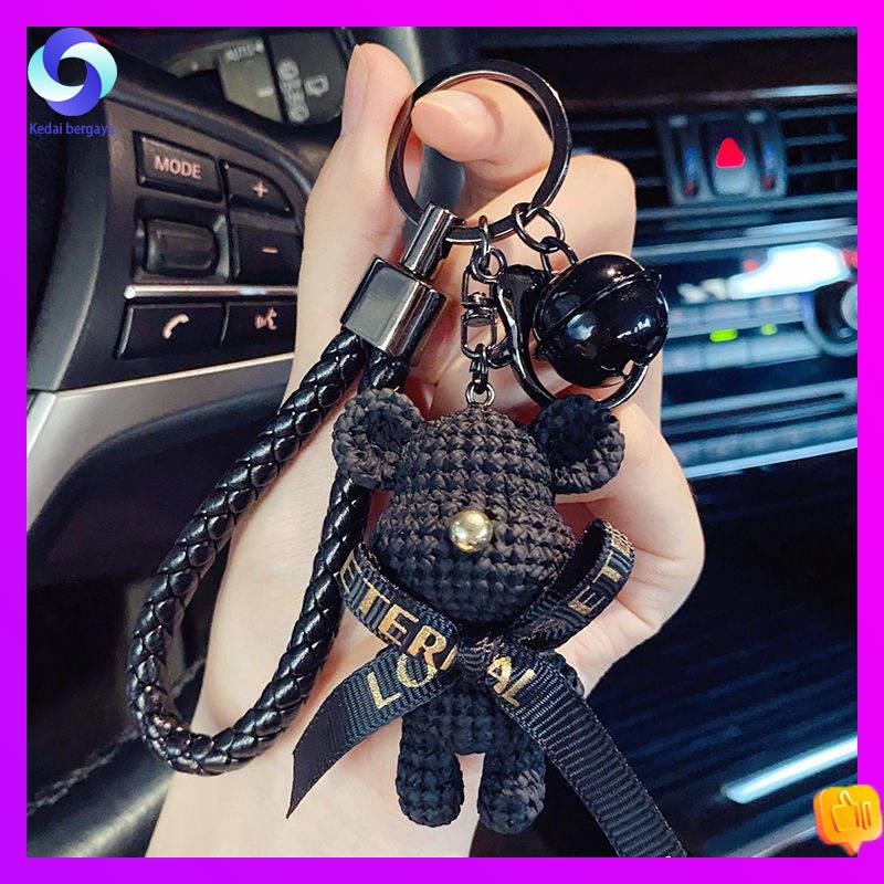 ez link charm High -end violent bear keychain net red bear key pendant handmade schoolbag ...