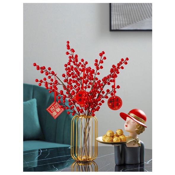 CNY Fortune Fruit Flower Decoration Chinese New Year Fortune Tree Vase ...