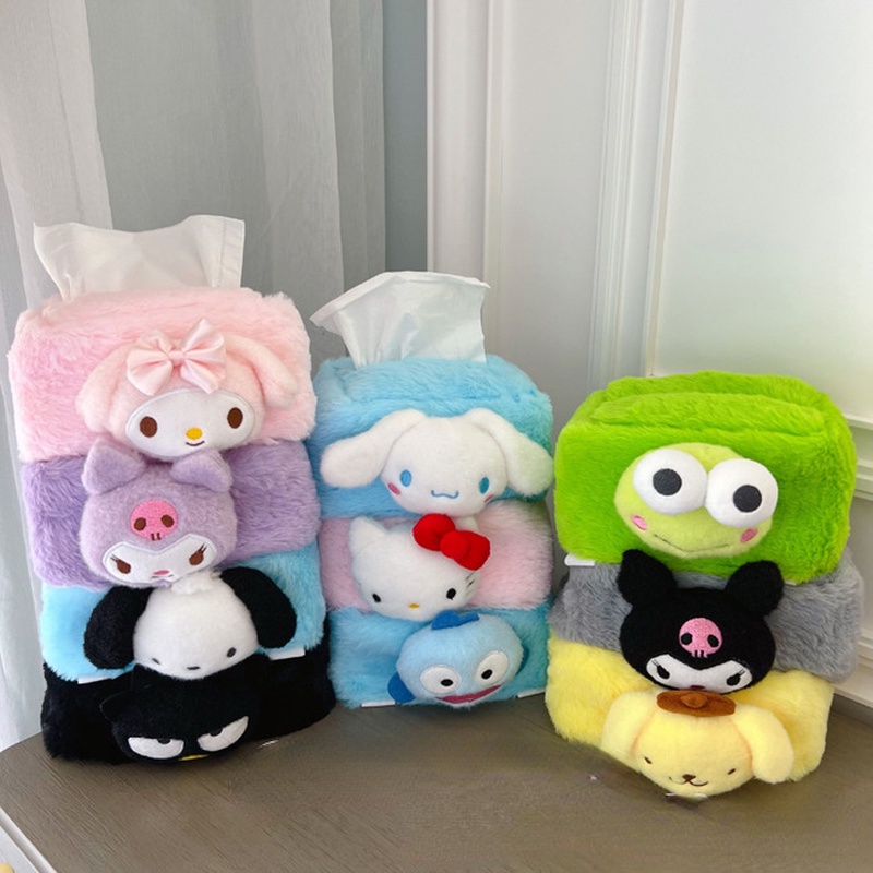 PLush Melody Kuromi KT Tissue Cover Cinnamon Pom Pom Purin XO Tissue ...
