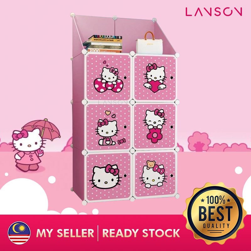 Hello kitty Tupper 6 cube DIY Multipurpose Portable Wardrobe Cabinet ...