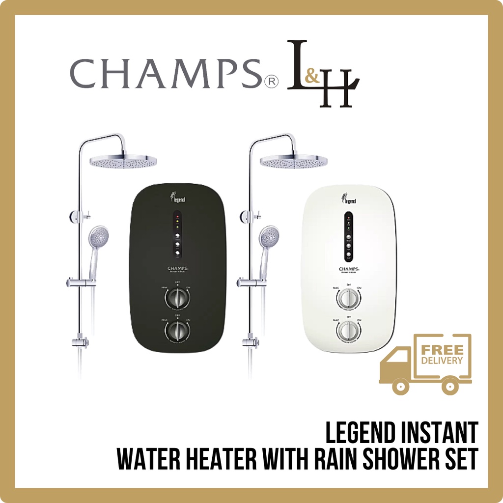 CHAMPS Legend Instant Water Heater With Rain Shower Set, Available in ...