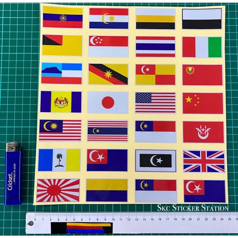 States / National Flag (3cm x 5cm) Printing Reflective & Laminated my ...