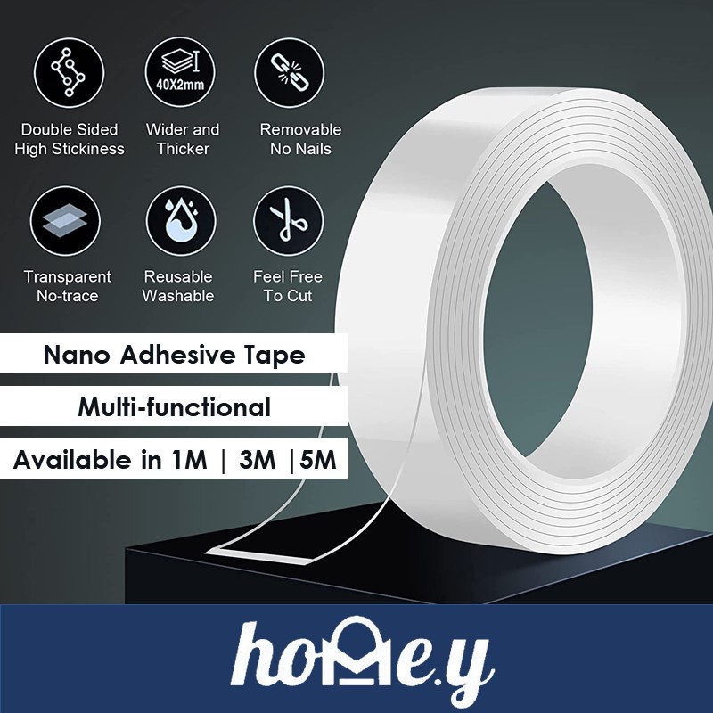 Home.y Nano Tape 2mm Extra Thick Clear Transparent Double Sided Gel ...