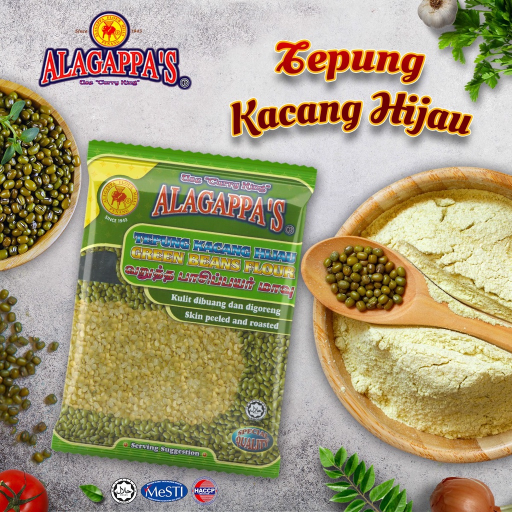 Alagappa's Tepung Kacang Hijau / Alagappa's Green Beans Flour (500gm ...