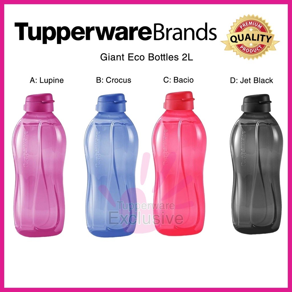 Tupperware Giant Eco Bottles 2L Flip Top Cover (Limited Edition) 2L Water Bottle Botol air ...