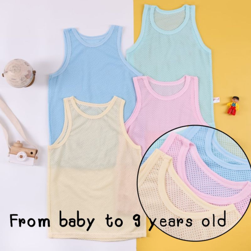 🇸🇬Made in SG - [BUY6FREE1] BABY TODDLER KIDS SINGLETS BABY SLEEVELESS ...