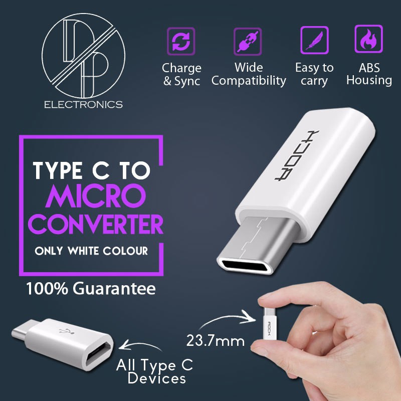 Type C Converter by ROCK ! | Shopee Singapore