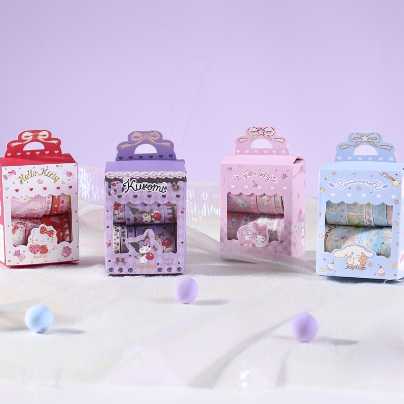 10 Rolls Sanrio Washi Tape Sticker Kuromi Cinnamoroll Bronzing Stickers ...