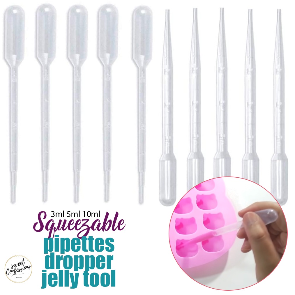 20pcs Jelly Dropper Syringe Disposable Pipette Plastic Clear Squeezable ...