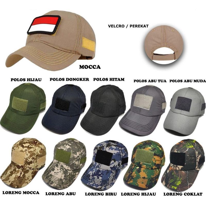 Tactical Velcro Hat Commando Hat Field Hat Striped Hat | Shopee Singapore