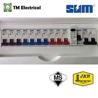 14 WAY BOX DB FULL COMPLETE SET SINGLE PHASE 40A / 63A RCCB/ELCB 100MA ...