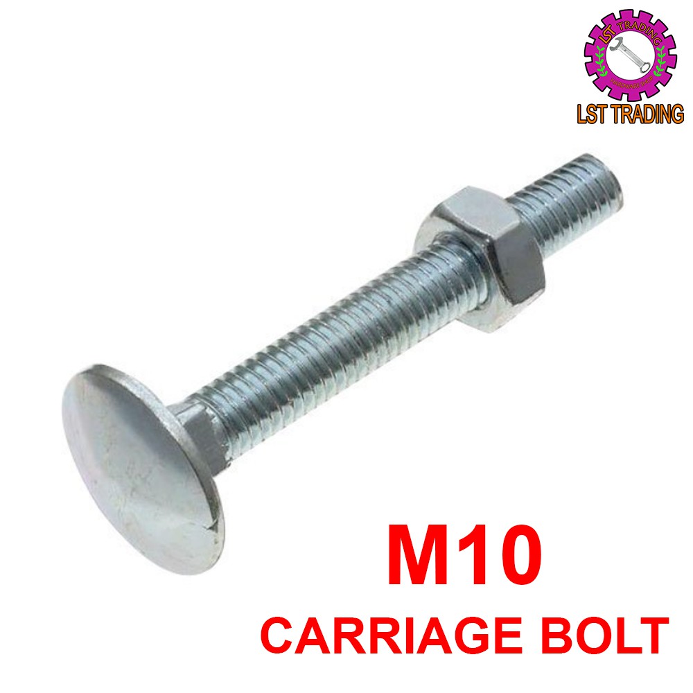 GI CARRIAGE BOLT M10 AND NUT SET (SELL IN SET) | Shopee Singapore