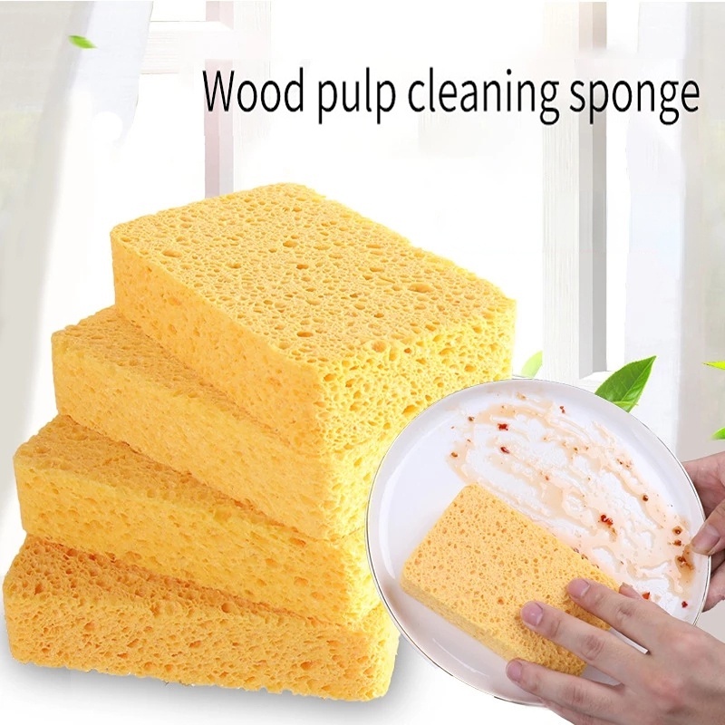 2 Sided Wood Pulp Dishwashing Sponge / Non-Stick Dish Washing Pad ...