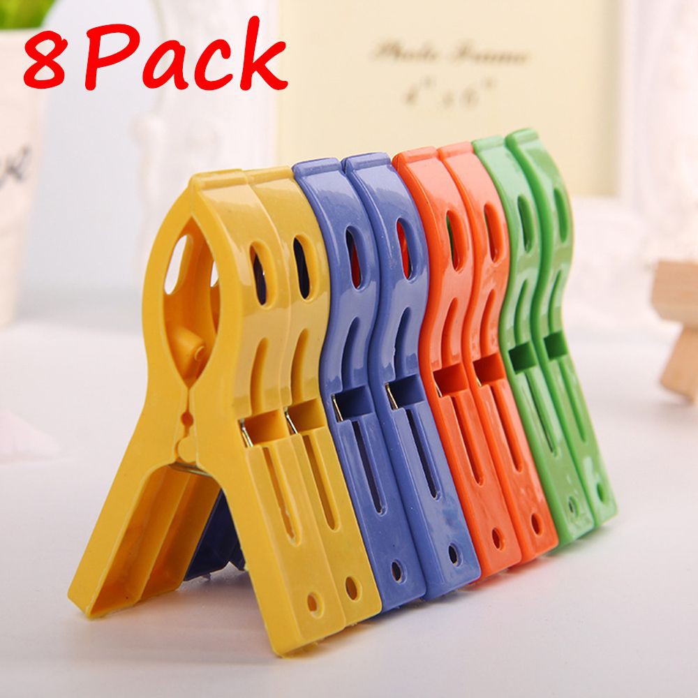 Clothes 8pcs Hangers Large Clamp Beach Towel Clips Laundry | Shopee ...