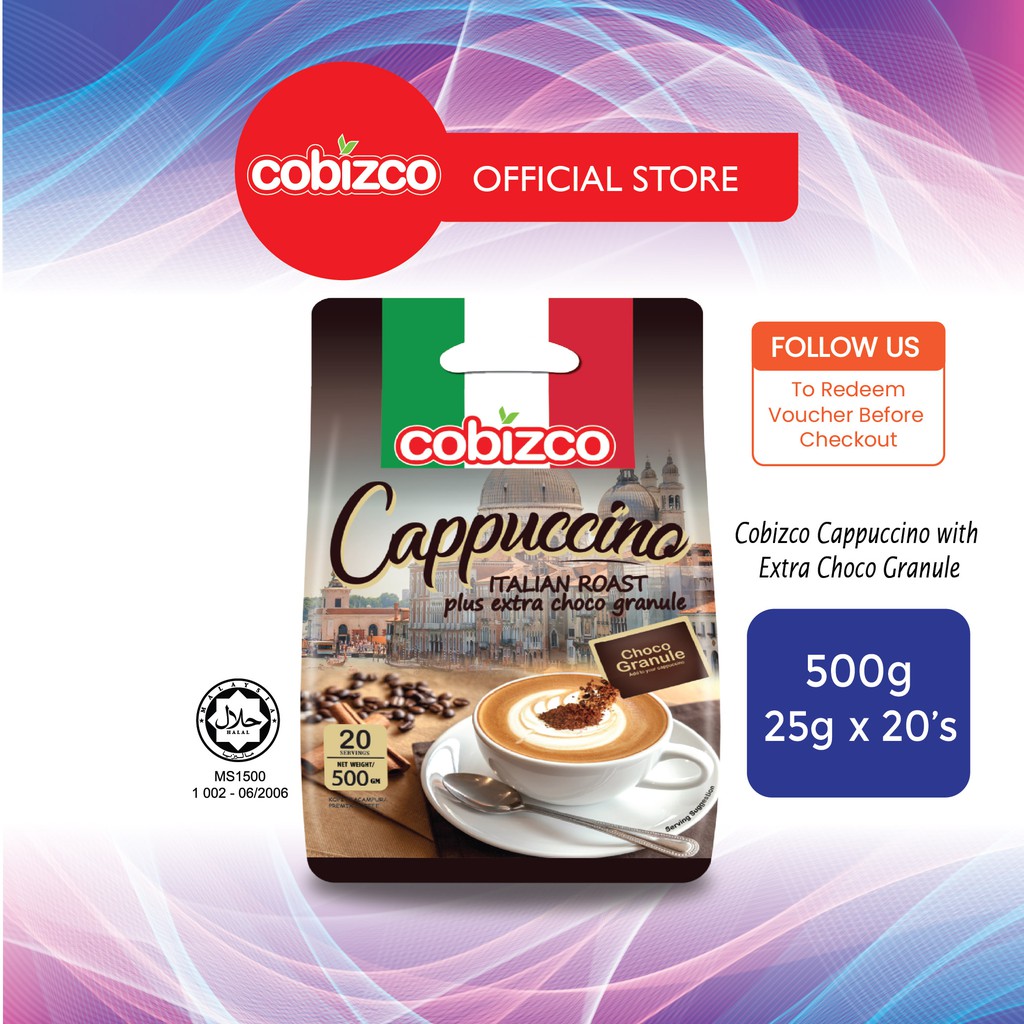 COBIZCO Cappuccino with Extra Choco Granule 500g (25g x 20's) | Shopee ...