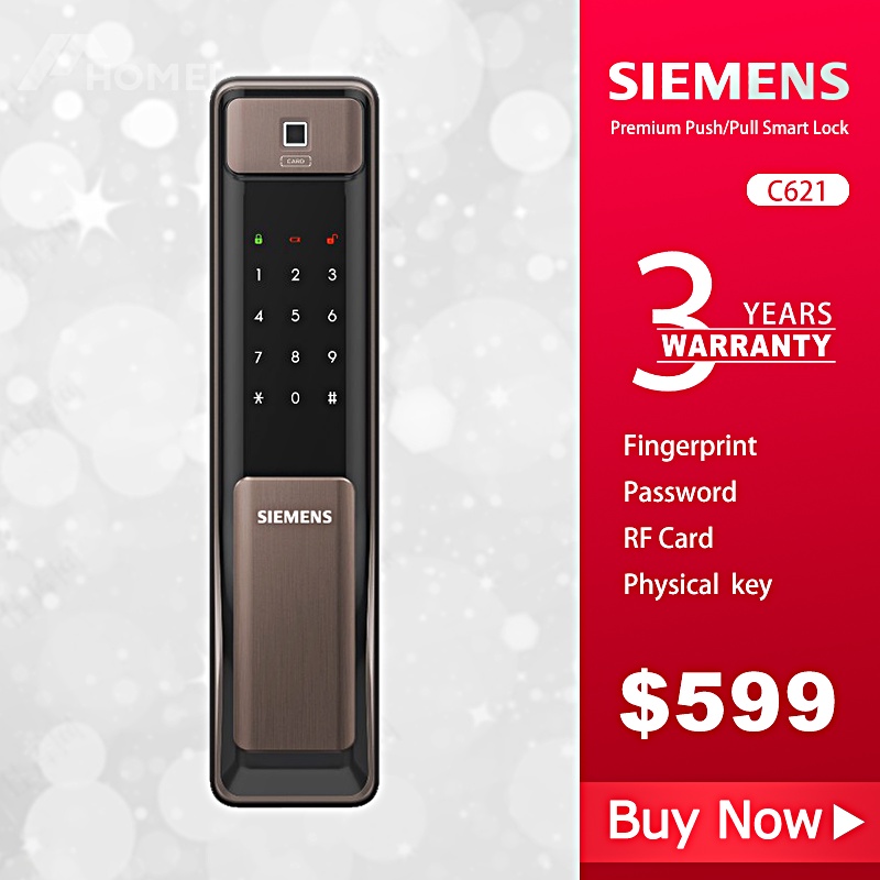 SIEMENSC621 Push-Pull Smart Digital Door Lock | Shopee Singapore