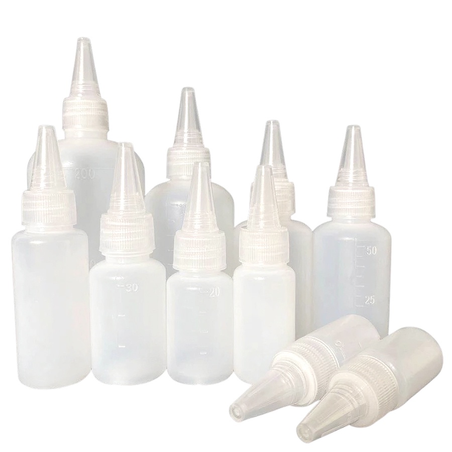 10/20/30/50/60/100MLEmpty PE plastic glue bottles with Screw-On Lids ...