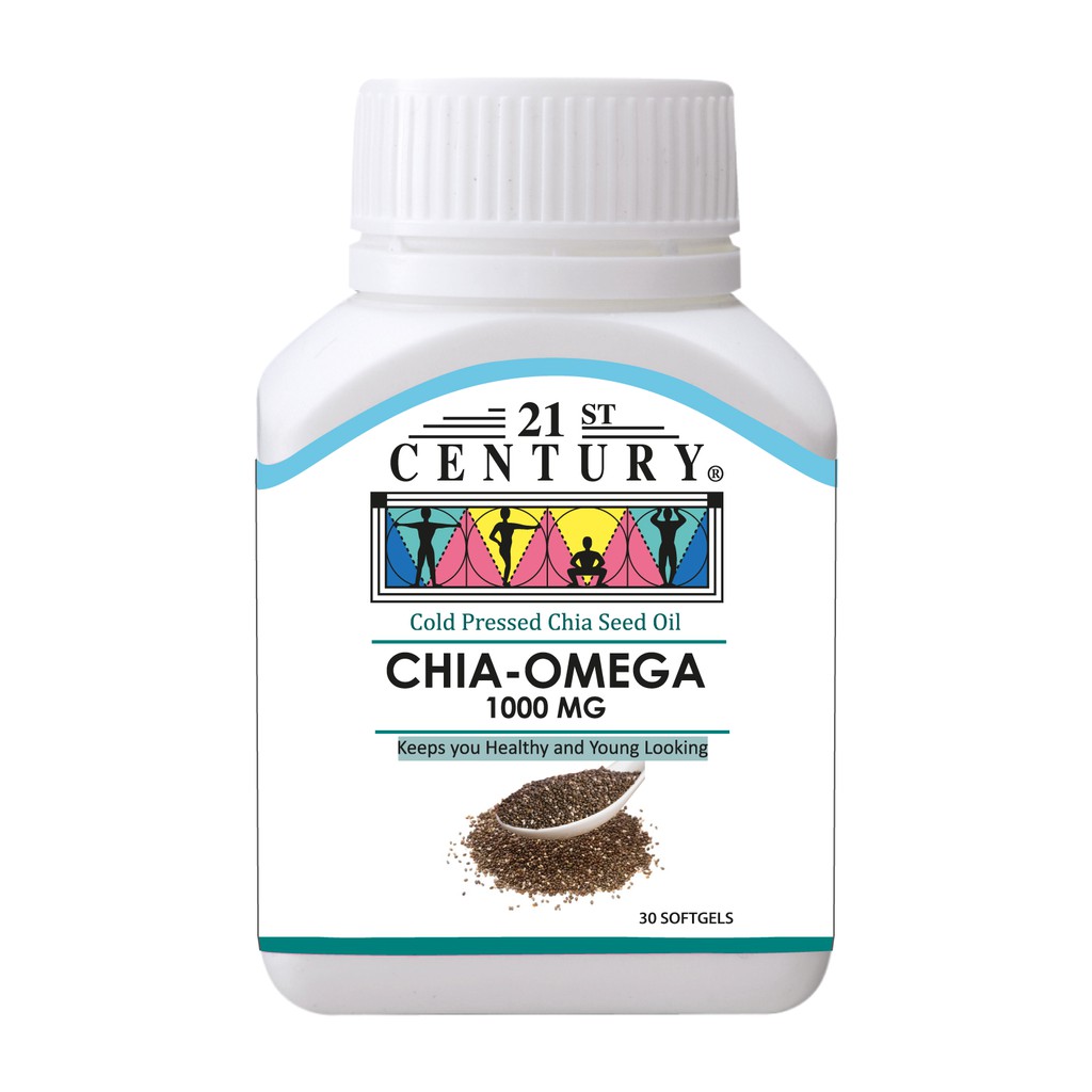 21st Century Chia Omega 1000mg, Chia Seed Oil Soft Capsules, 30s ...