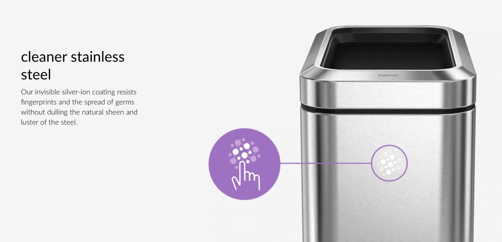 simplehuman 25L Slim Open Top Trash Bin | Shopee Singapore