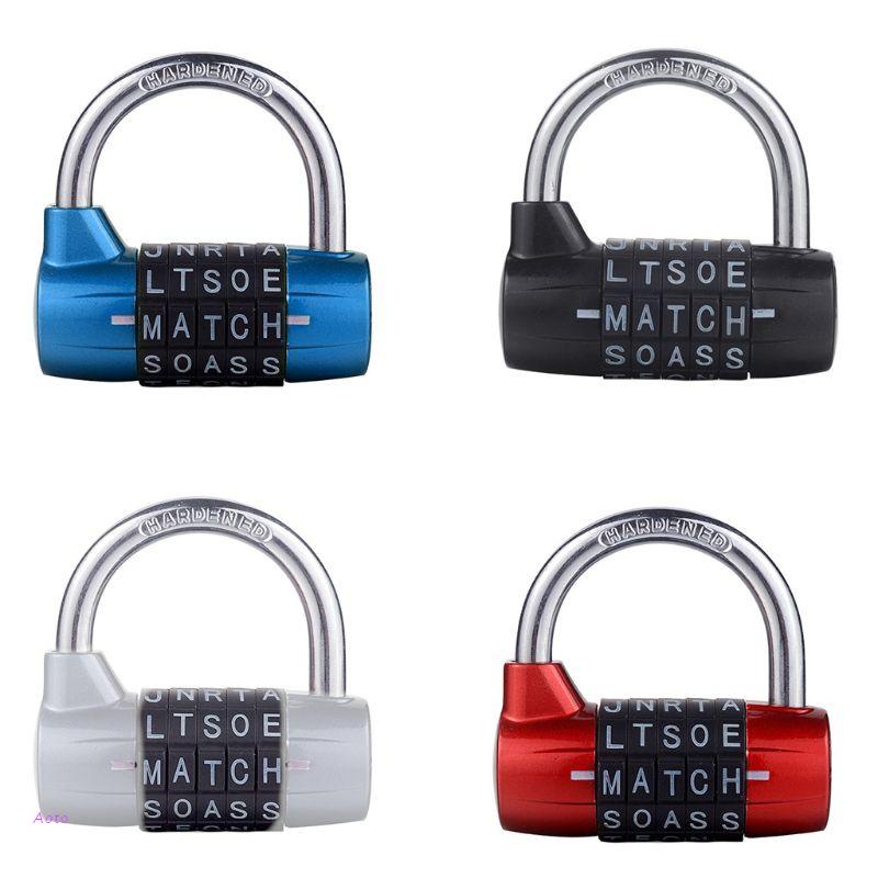 AOTO 5 Letter Word Padlock Combination Security Resettable Lock Heavy ...