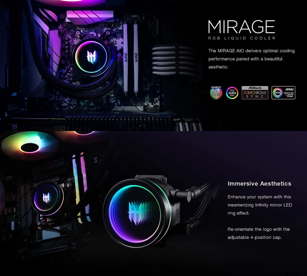 Tecware Mirage 120 Black/White ARGB AIO CPU Cooler (LGA 1700 Compatible)(3 YEARS WARRANTY BY ...