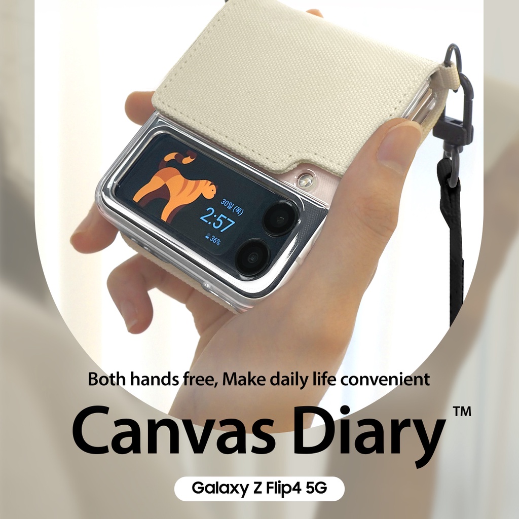 [SG] araree Galaxy Z Flip4 / Flip 4 5G Canvas Diary Cover Case with ...