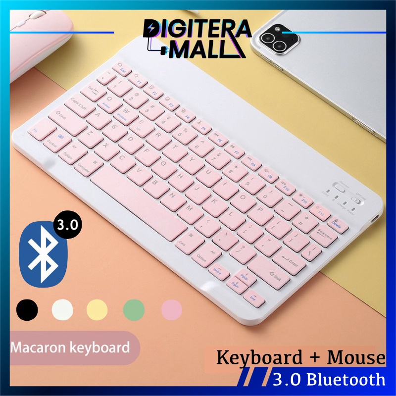 DIGITERA Mini Wireless Keyboard Mouse Set 3.0 Bluetooth Quiet Slim ...