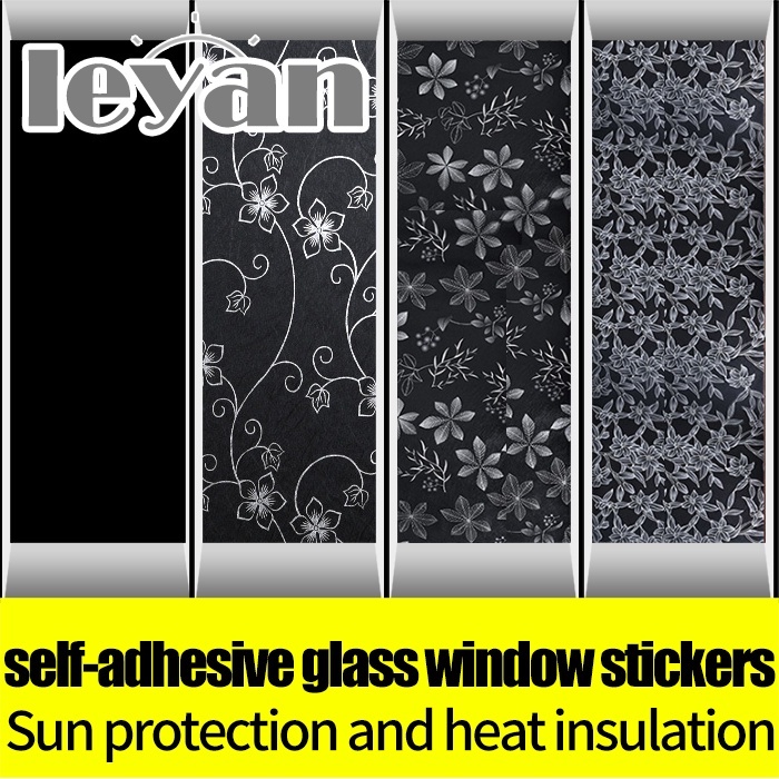 black opaque window sticker self-adhesive window film shading sun ...