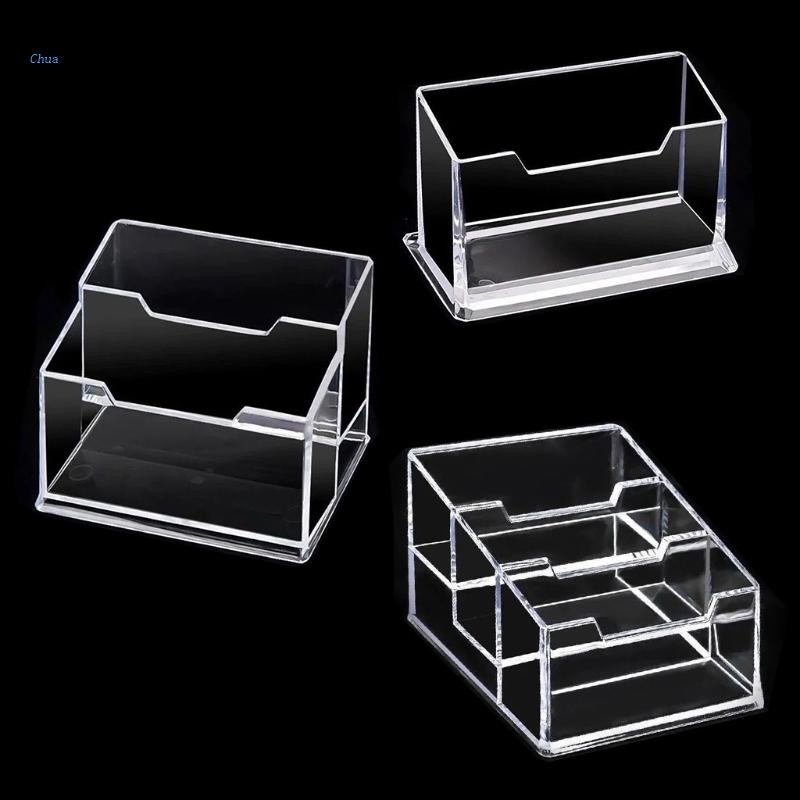 Chua Business Card Holder Box 3 Slots Storage Case Ideal for Organising ...