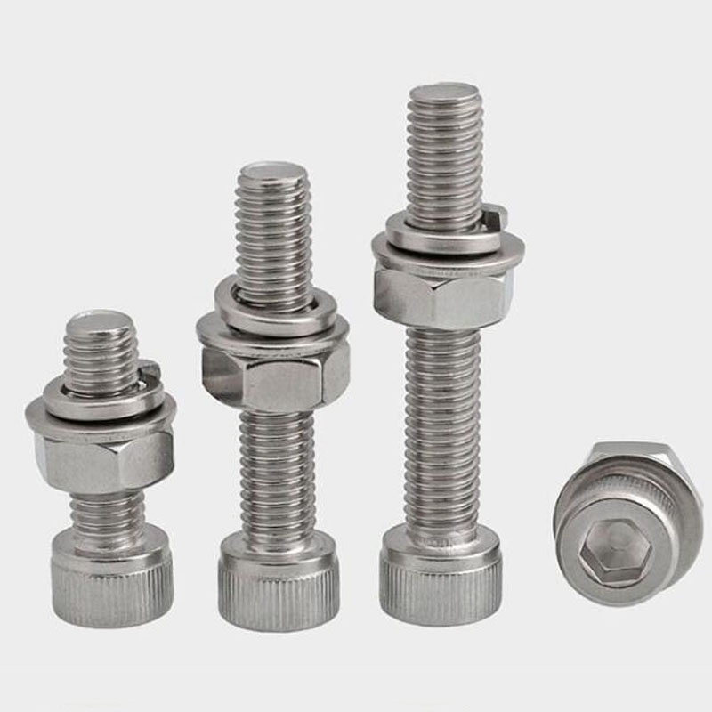 304 Stainless Steel Hex Screw Nut Set Cup Head Bolt Nut Flat Washer ...