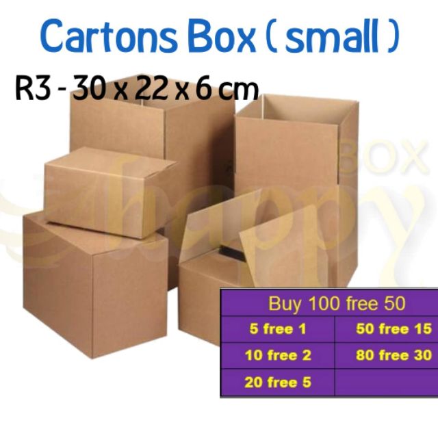 Carton Box ( R3 - 30x22x6cm ) | Shopee Singapore