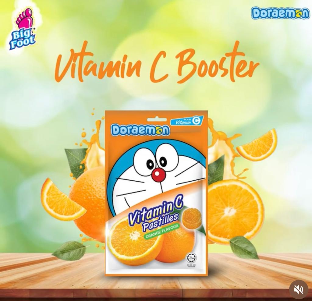 Doraemon Vitamin C Pastilles Orange Flavor 40g | Shopee Singapore