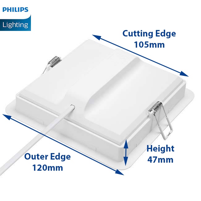 Philips LED Downlight Meson Square Shape 9W/13W 3000K/4000K/6500K ...
