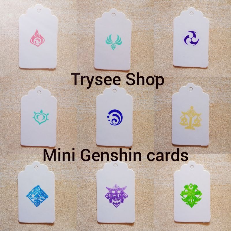 Genshin Impact Handmade Card - Element Stamp / Memo Mini Bookmark Pyro ...