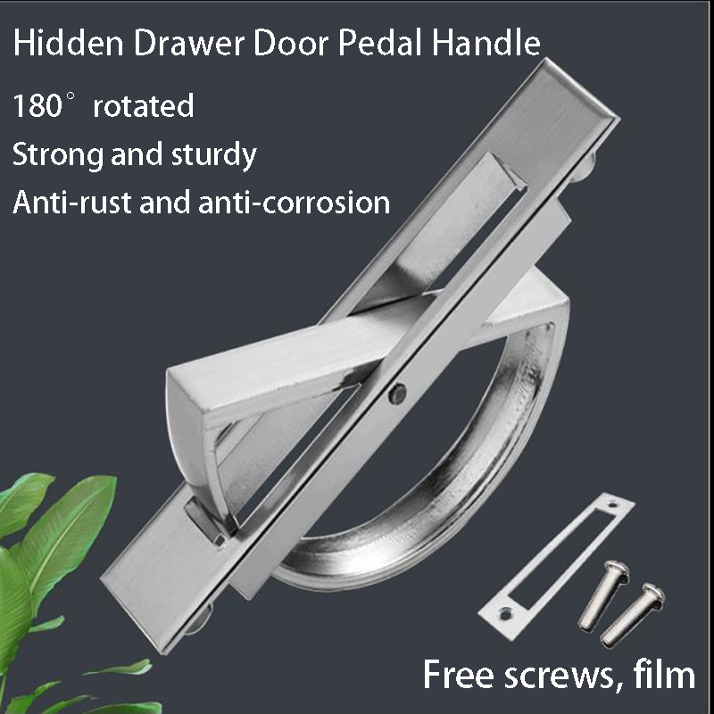 Hidden Drawer Door Pedal Handle, Invisible Embedded Rotating Handle ...
