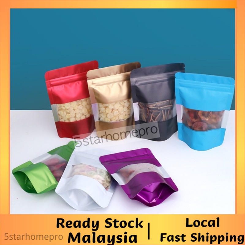 50pcs Colour Matte Zip lock Bag with Window/Colour Zip lock Aluminium ...
