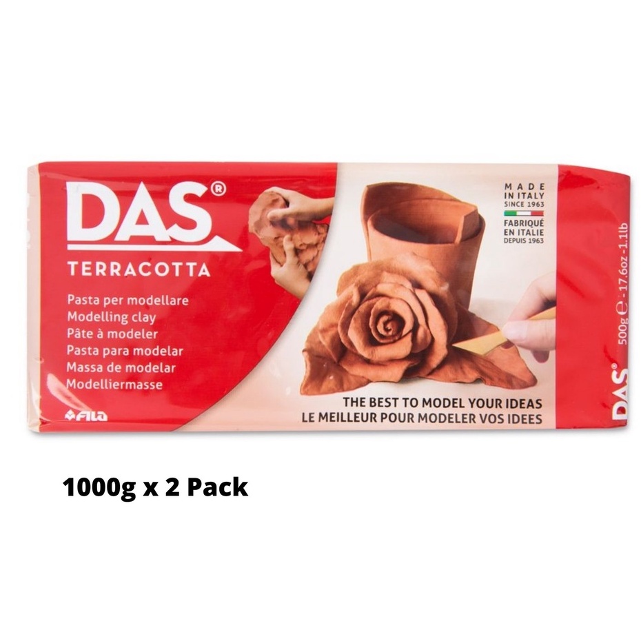 Das Air-dry Modelling Clay 1000G/1kg Terracotta Pack of 2 | Shopee ...