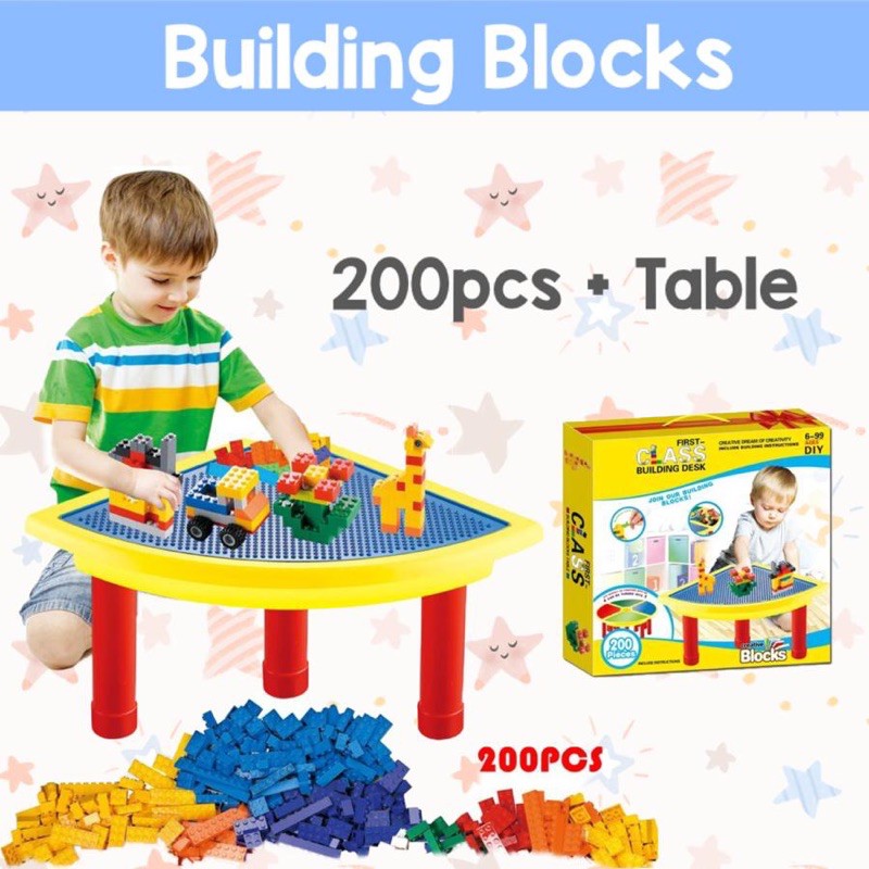 [SG] Building Blocks with Table (200 Pieces) | Shopee Singapore
