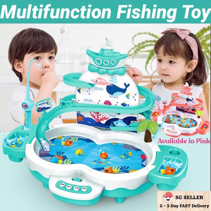 [SG] Battery Operated Moving Fishing Set Kids Toy with Music MM ...