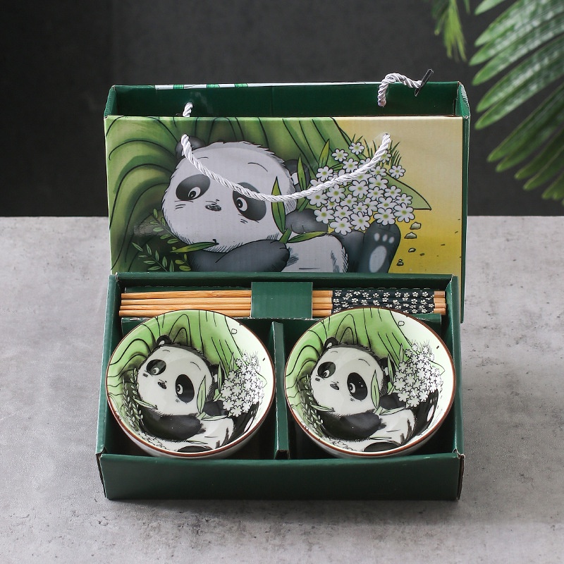 Panda Porcelain Tableware Set - Bowls & Chopsticks | Shopee Singapore