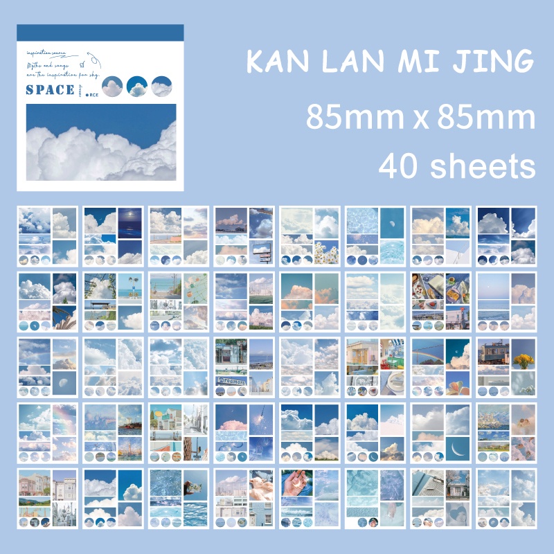JIANWU 40Sheets INS Aesthetic Landscape Sticker Book DIY Journal ...