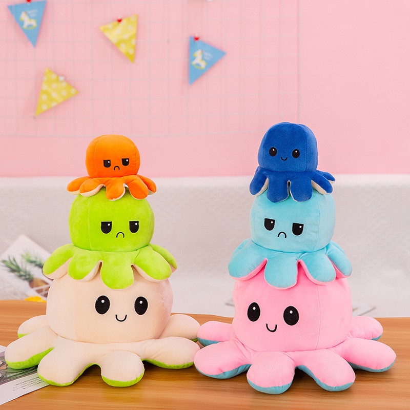 Decor Octopus Fidget-Toys Desk-Decoration double-sided stuffed shifter ...
