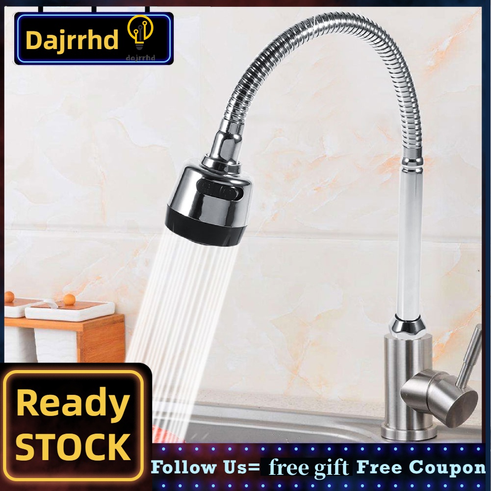 [READY STOCK] 1x 304 Stainless Steel Swivel Spout Kitchen Sink Faucet ...