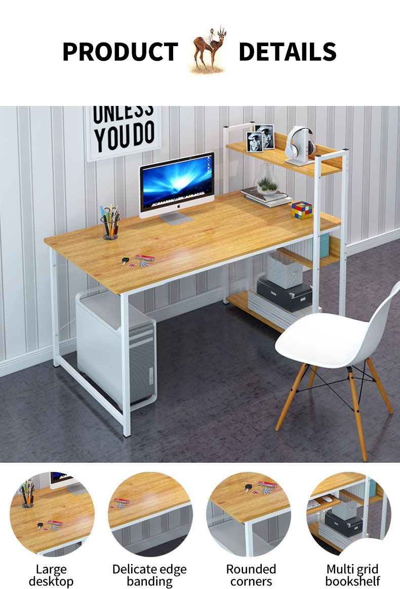 SG Ready Stock H Design Computer Study Table With Bookshelves | Shopee ...