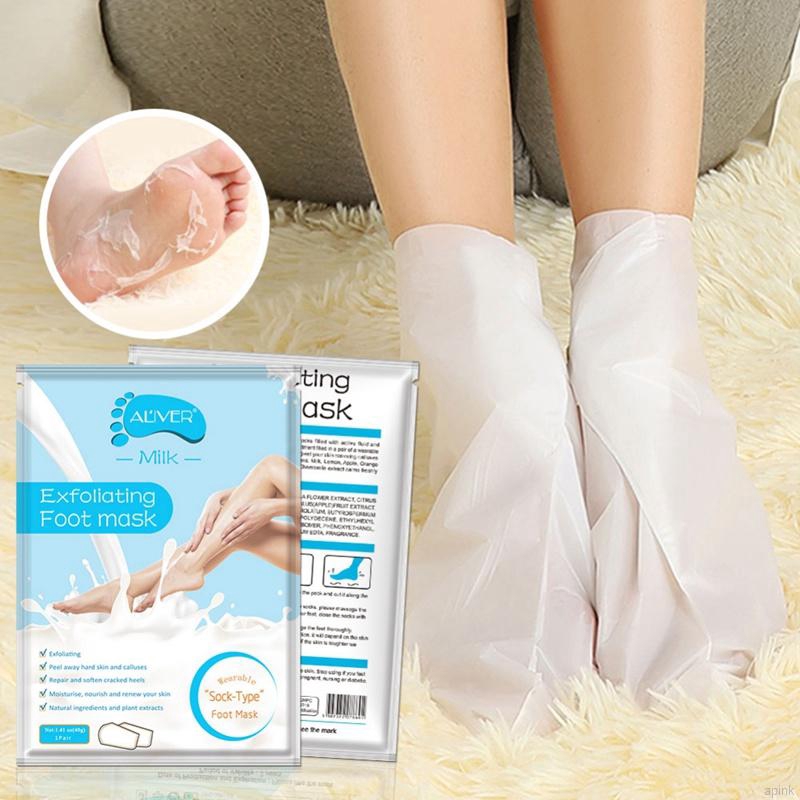 ALIVER Milk Exfoliating Foot Mask Moisturizing Remove Calluses Soften ...