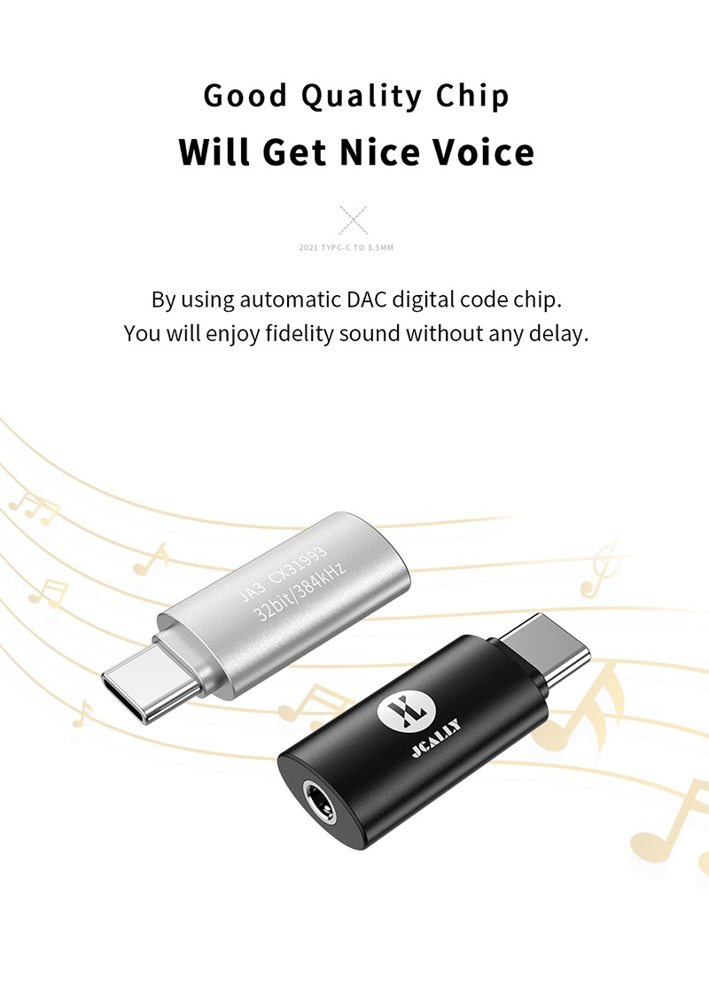 JCALLY JA3 CX31993 Type C to 3.5mm DAC USB C Audio Code Adapter | Shopee Singapore