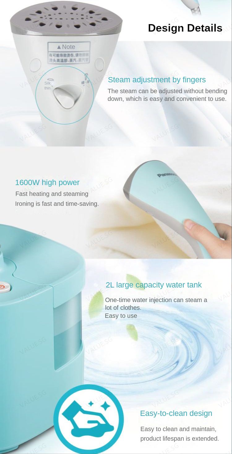 Panasonic GSE036/GSE035 Garment Steamer/ 2L Big Capacity Tank/ 1600W ...