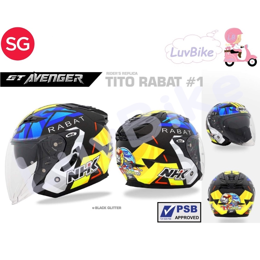 PSB Approved NHK GT Tito Rabat #1 Open Face Motorcycle Helmet With ...