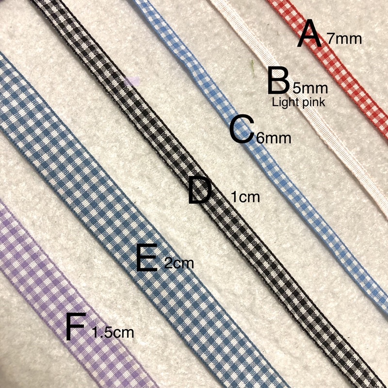 Cute Checkered cotton fabric ribbon / webbing/ band/ lace | Shopee ...