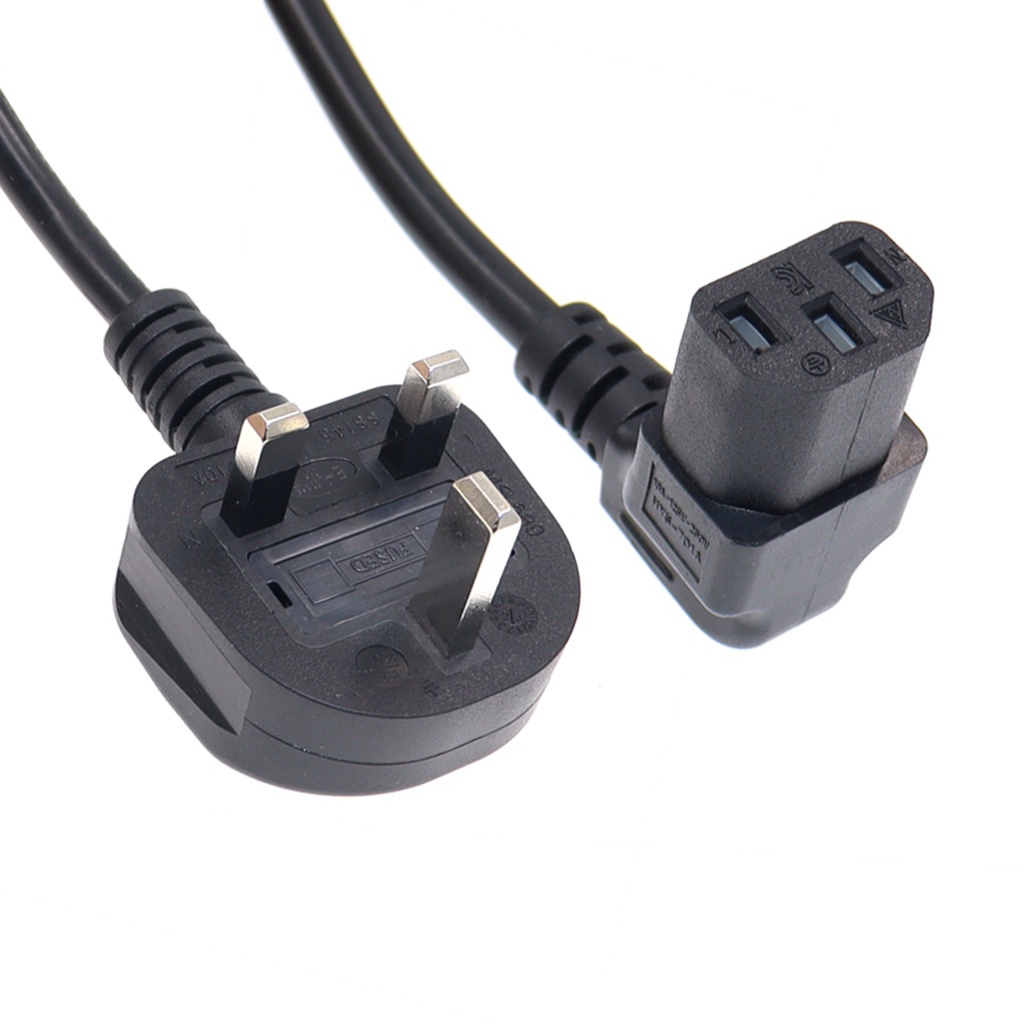 UK BS1363 3 pin Plug to C13 Female PDU Angle Power Cables,IEC C13 angle adapter,Power cord angle ...